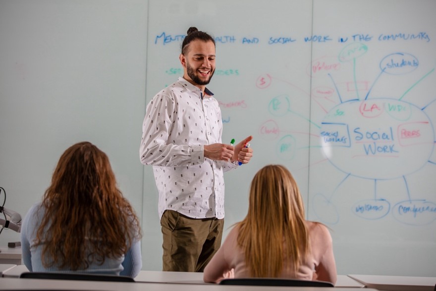 Social work students collaborating